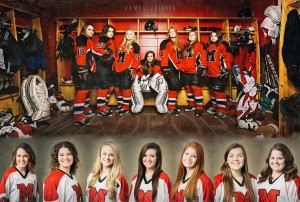 High School Girls Hockey Sports Poster